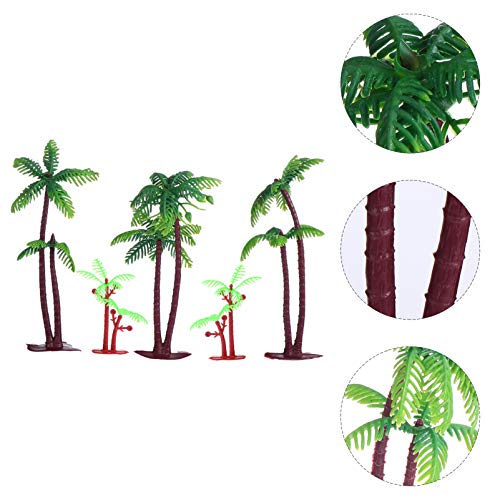 PRETYZOOM 1 Set 20 Pcs Coconut Cake Decoration Ice Cream Decorations Ice Cream Ornament Simulated Coconut Tree Plastic Cake Decorations Cake Supplies Ornaments Birthday Cake Decor