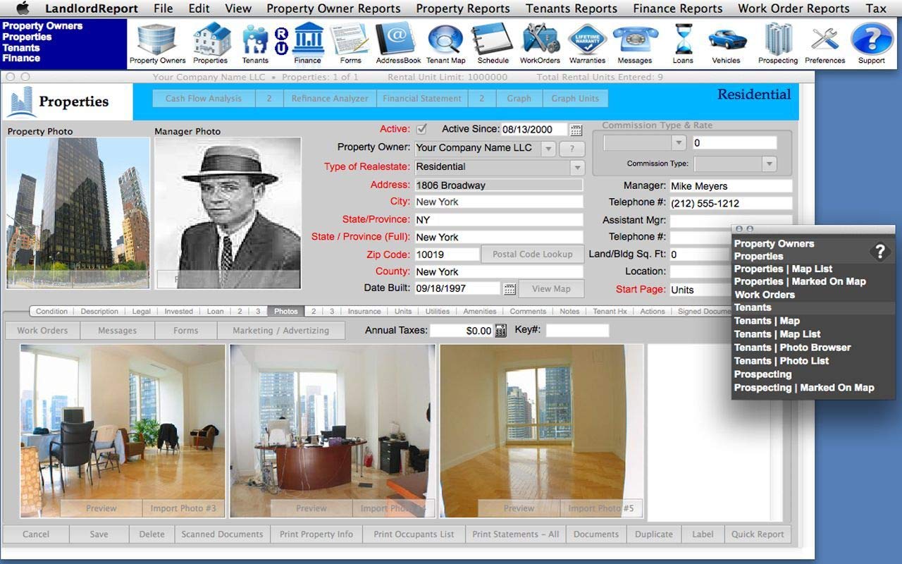 Property Management Software - Landlord Report (MAC/WIN) - Unlimited Units