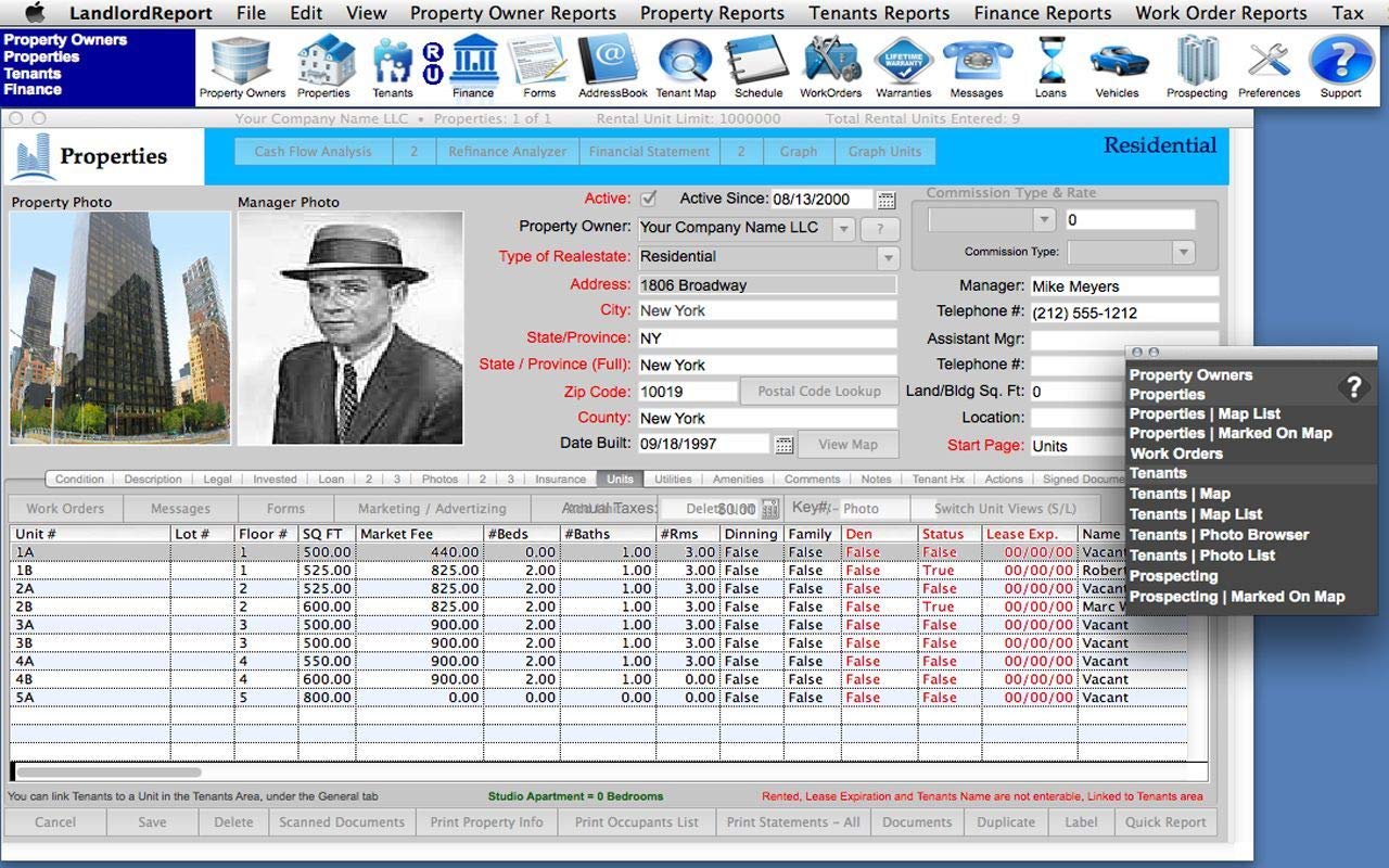 Property Management Software - Landlord Report (MAC/WIN) - Unlimited Units