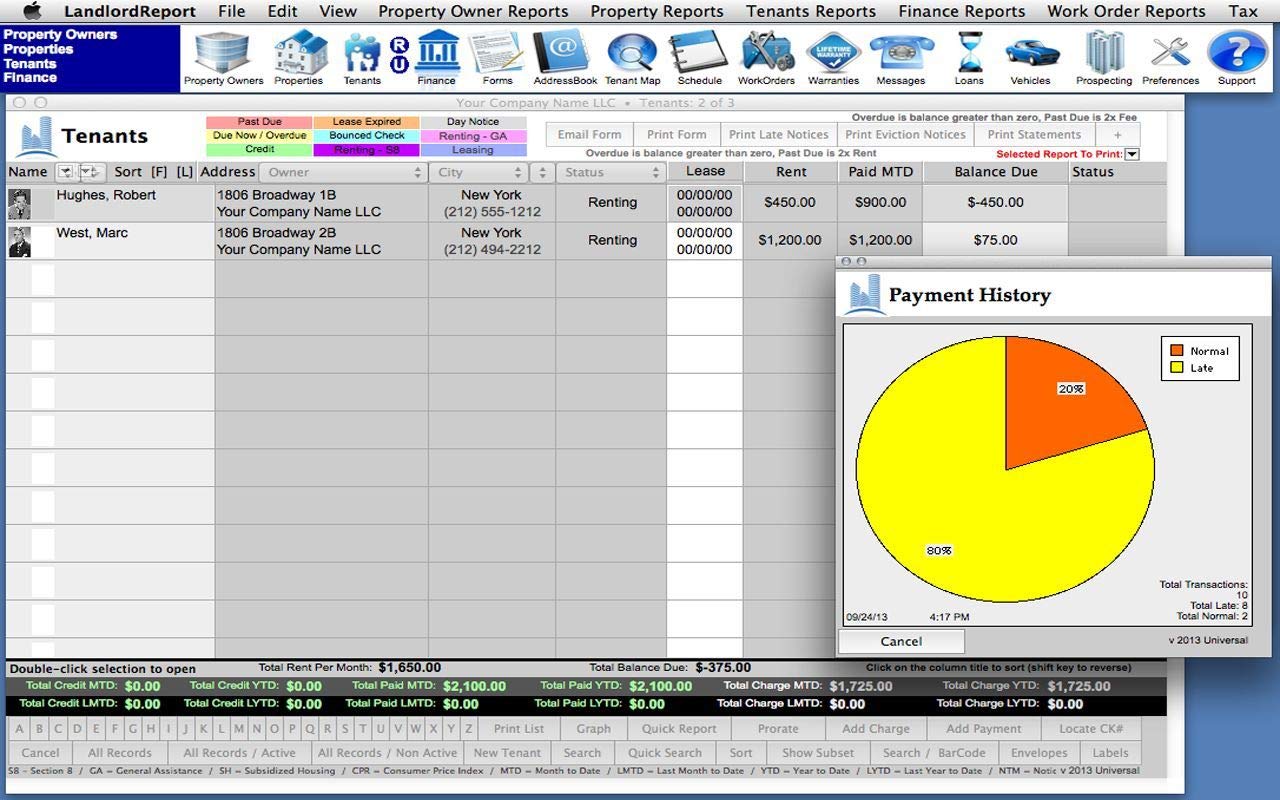 Property Management Software - Landlord Report (MAC/WIN) - Unlimited Units