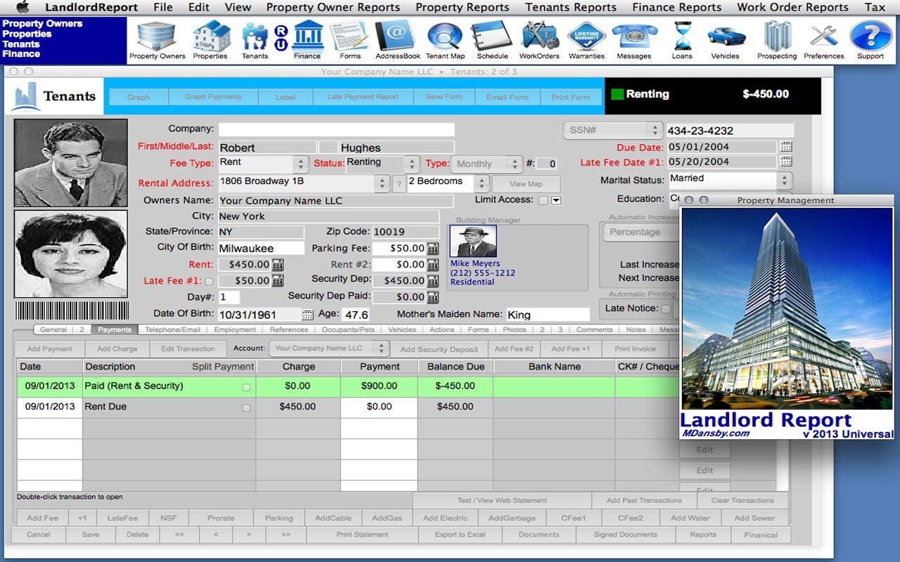 Property Management Software - Landlord Report (MAC/WIN) - Unlimited Units