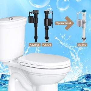 R&T A1250L Toilet Fill Valve Toilet Tank Parts Replacement Running Toilet Repair Kit Quiet Fill Anti-Siphon