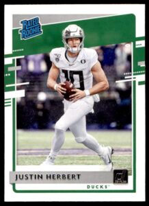 football nfl 2020 panini chronicles draft picks donruss rated rookies draft picks #4 justin herbert