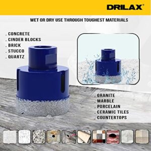 2 inch Diamond Hole Saw Heavy Duty Masonry Drill Bit for Concrete, Granite, Quartz, Porcelain, Ceramic Tile, Brick Cinder Blocks 5/8"-11 Thread Connection for Angle Grinders 2 Diamond Hole Saw