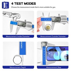 Digital Calliper, 150 mm Stainless Steel Measuring Gauge Measuring Tools Splashproof Dustproof with Replacement Battery and Large Display for Household and Industry