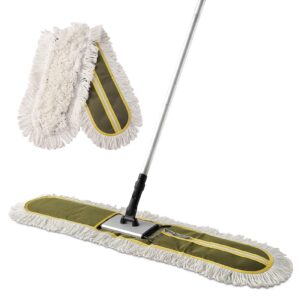 cleanhome 36" commercial dust mops for floor cleaning heavy duty floor duster mop with long handle hotel gym household cleaning supplies for hardwood, tiles, marble floors,green