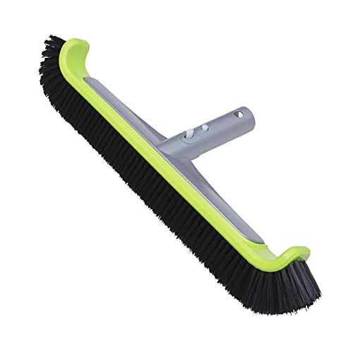 urchindj Pool Brush Heavy Duty, Premium Nylon Bristle Pool Brushes for Cleaning Pool Walls & Steps, Professional Pool Brush Head for Inground Pools with Integrated Aluminum Structure of Handle & Back