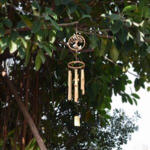 XINRUI Bamboo Wind Chimes, Tree of Life Wooden Wind Chime Kit Natural Decor Music Soothing Wind Bell Hanger Wind Chime Tubes Clearance Gifts for Garden, Outdoor, Outside, Patio and Home(34.5 inches)