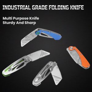 Lichamp 6-Pack Folding Utility Knifes, Quick Change Razor Knife Utility Pocket Construction Blade Knife