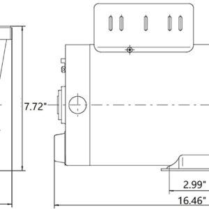 Pump, LX, 4.0HP, 2 SPD, 230V, 12A / 4.4A, 56WUA400-II Baseless, 2”