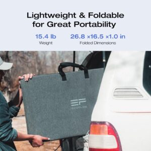 EF ECOFLOW 160 Watt Portable Solar Panel for Power Station, Foldable Solar Charger with Adjustable Kickstand, Waterproof IP68 for Outdoor Camping RV Off Grid System