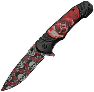 china made rose skull linerlock cn300505