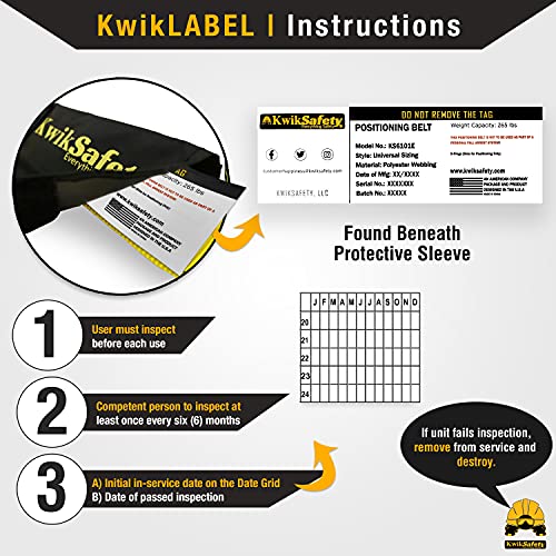 KwikSafety - Charlotte, NC - BEAVER TAIL Safety Belt [2 D-RINGS] Adjustable 39” to 58” Cushioned Padded Lineman Ironworker Body Belt Hip Pad Work Positioning Ladder Restraint Heavy Duty PPE Support