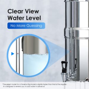 Waterdrop Sight Glass Spigot, Compatible with The Berkey® Gravity-Fed Water Filtration System, Clear View Water Level with Red Floating Ball, Durable Metal Material