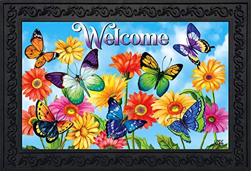 Briarwood Lane Fluttering Butterflies Spring Doormat Indoor Outdoor 30" x 18"