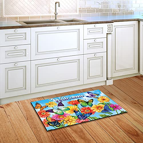 Briarwood Lane Fluttering Butterflies Spring Doormat Indoor Outdoor 30" x 18"