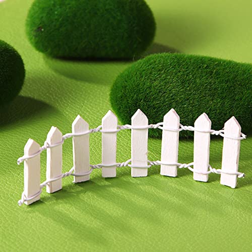 ROYHOO 4PCS 35Inch Miniature Fairy Garden Ornament Fence Wood Picket Fence for Dollhouse Home Garden Plant Pot DIY Diorama Project for Adult