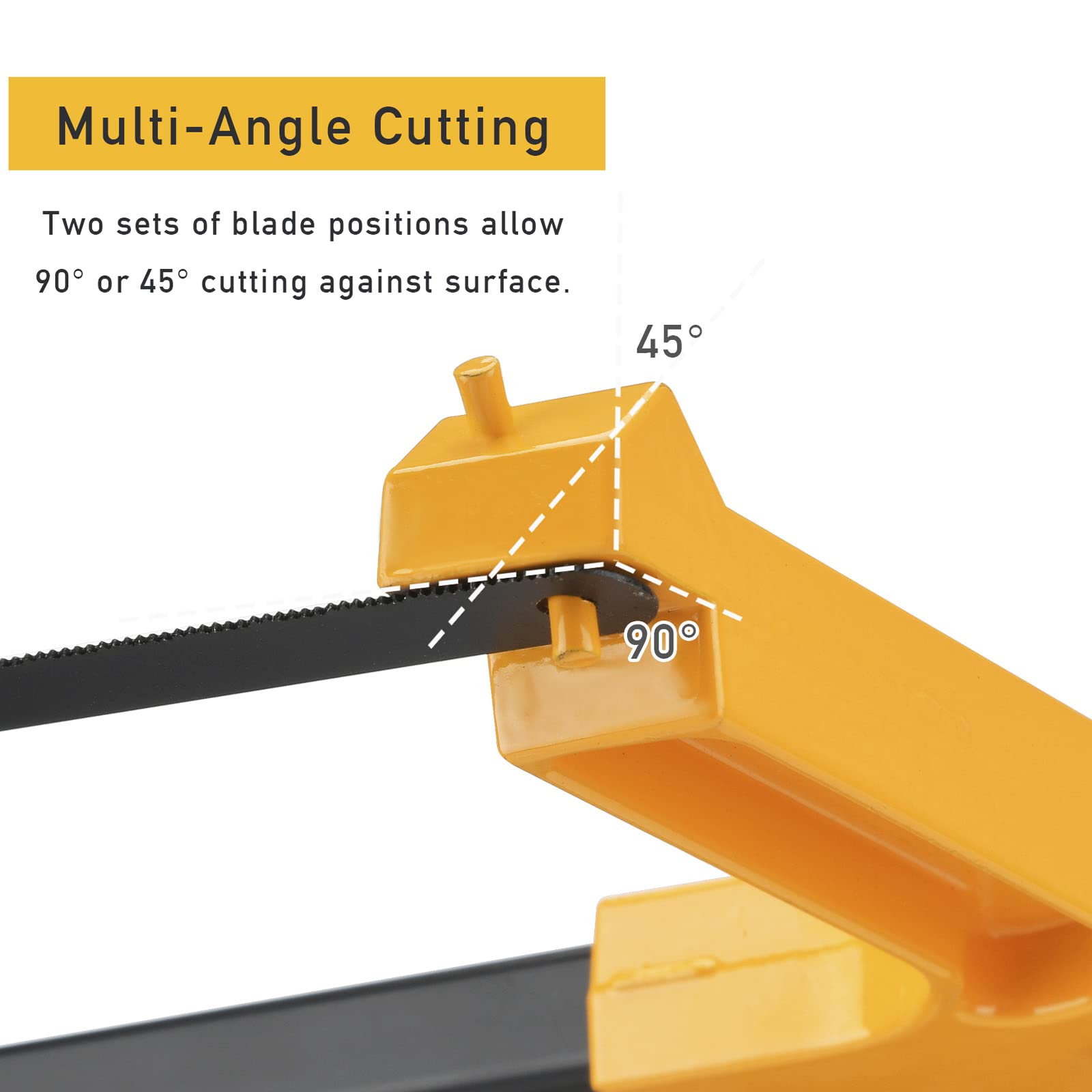 LAND 12 Inch Hacksaw - Heavy Duty Coping Saw with 5 Extra High-Carbon Steel Blade, for PVC, Pipe, Carpentry