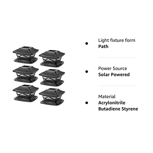 TWINSLUXES Solar Post Lights Outdoor 2 Modes Waterproof LED Solar Fence Cap Light for 3.5x3.5 4x4 5x5 and 6x6 Post in Patio,Deck Walkway and Garden Decoration.(6PACK)…