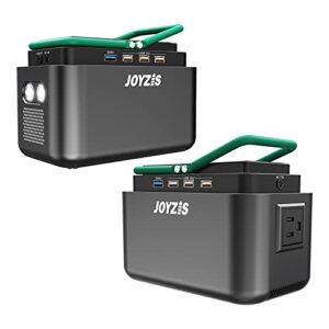 joyzis portable power station for outdoors camping emergency, ultra lightweight, backup lithium battery 110v/40500mah/150wh (peak 120w) with led, 1 ac outlet, 4 dc, 4 usb outputs