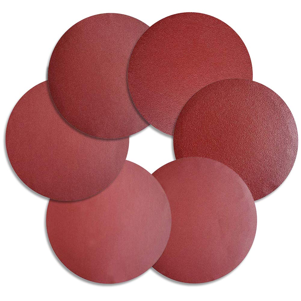 18 PCS 12-Inch Assorted PSA Aluminum Oxide Sanding Disc,NO-Hole Self Stick