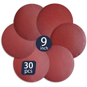 30 pcs 9-inch assorted psa aluminum oxide sanding disc,no-hole self stick