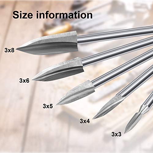 15 Pieces Wood Carving Engraving Drill Bit Woodworking Drill Bit DIY Wood Carving Tools Accessories for Rotary Tools