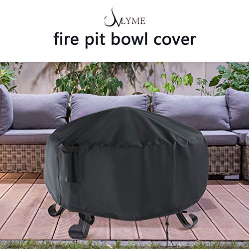 Onlyme Fire Pit Bowl Cover Round, Waterproof PVC Coating, 600D Heavy Duty for 46 48 50 Inch Patio Outdoor Firepit (50 x 24 inch)