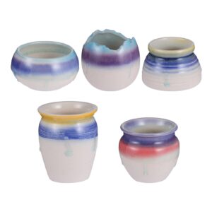 cabilock 5pcs ceramic succulent flower pot flower vase mini garden pot container decorative flower pot small flower pot resin pot succulent flower pots succulent pots makeup ceramics rural