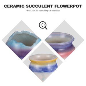 Cabilock 5pcs Ceramic Succulent Flower Pot Flower Vase Mini Garden Pot Container Decorative Flower Pot Small Flower Pot Resin Pot Succulent Flower Pots Succulent Pots Makeup Ceramics Rural