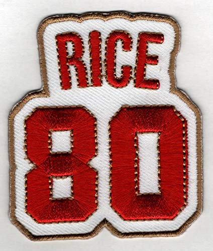 Jerry Rice No. 80 Patch - Jersey Number Football Sew or Iron-On Embroidered Patch 2 1/2 x 2 3/4"