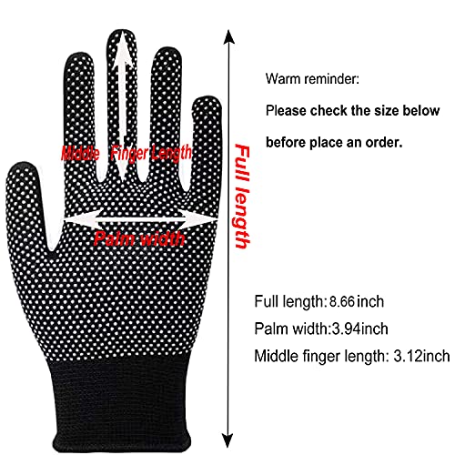 COOHORN 24Pcs Work Glove Liners Dry Hand Anti-slip Dots Coating Knitted Working Glove - Stretchy Cloth Glove for Fishing Grilling Warehouse Garden Painting - Thin Moist Breathable Work Glove, 12Pairs