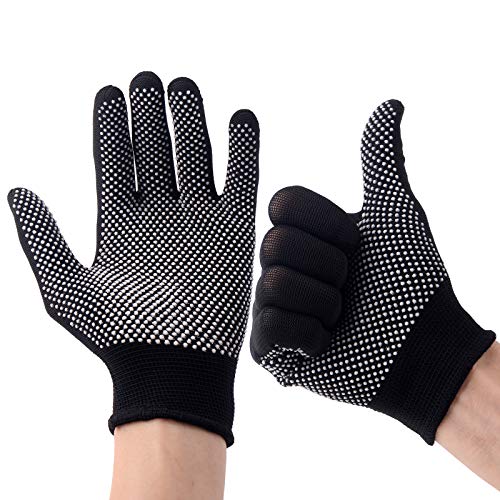 COOHORN 24Pcs Work Glove Liners Dry Hand Anti-slip Dots Coating Knitted Working Glove - Stretchy Cloth Glove for Fishing Grilling Warehouse Garden Painting - Thin Moist Breathable Work Glove, 12Pairs