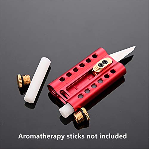 SZHOWORLD Creative Design Aluminium Mini Knife - Portable Pocket Knife, Compact Sharp Box Cutter with Carbon Steel, Closed Length 1.96inch (Red)