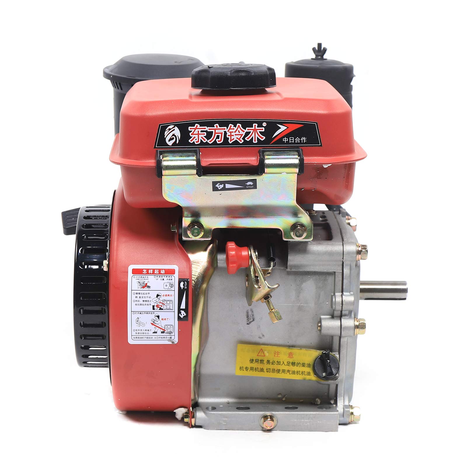 196CC 2.2KW 4 Stroke 6HP Diesel Engine, Manual Start Single Cylinder Engine, Aluminum Air-Cooled 1 Cylinder Diesel Engine for Irrigation and Drainage Machines Generator Sets