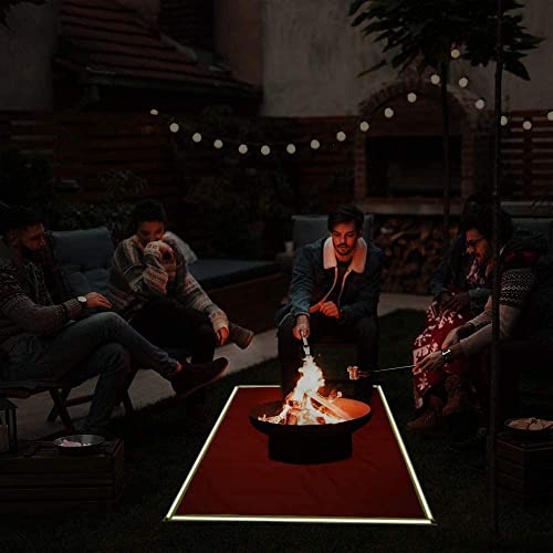 Cumberbatch 39" X 39" Fire Pit Mat, Fireproof Mat, Fire Resistant Grill Mats for Outdoor Grill, Protects Deck, Patio, Grass, Camping and Outdoor Surfaces Safety (Red)