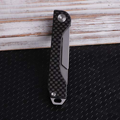 Samior S52 Carbon Fiber Scalpel Folding Knife with 10pcs #24 Replaceable Blade, Slip Joint Utility EDC Keychain Pocket Knife, 0.78oz