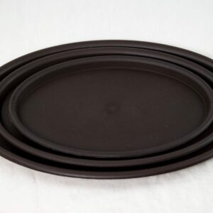 Calibonsai 3 Mix oval Brown Plastic Humidity Tray for Bonsai Tree-9 inch,10.75 inch and 12.5 inch