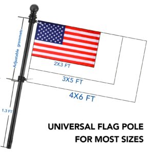 Yeesun Flag Pole,6FT American Flag Pole & Bracket-Flagpoles for 3 x 5 Flags Holder for House Porch & Outdoor,Tangle Free and Wall Mount Flag Pole Kit (Without Flag,Black)