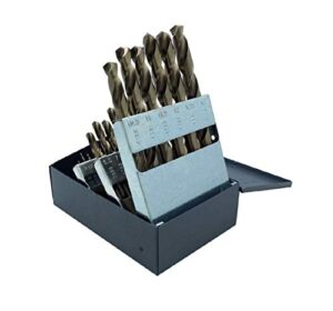 chicago latrobe 47925 1 mm-13 mm gold oxide finish cobalt 135-degree split point twist drill bit set (25-piece set)