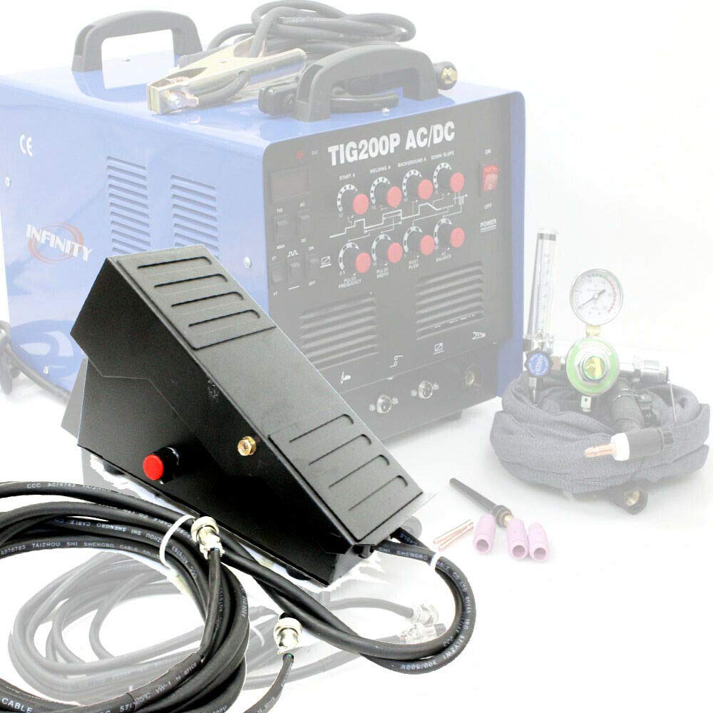 9TRADING Aviation plug: 2+3 core TIG Welder Foot Pedal for TIG Welding Machines Power Control Equipment