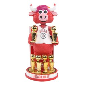 benny the bull chicago bulls 6-time champions bobblehead nba