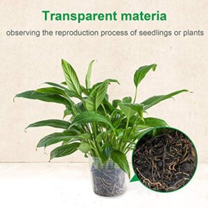 Bluepro Plant Nursery Pots 6/4/3 Inch 20pcs Labels, Transparent Plastic Planter with Drainage Hole for Indoor Succulent, Seed Starting Pot Flower Plant Container for Seedlings, Cuttings 36 Packs