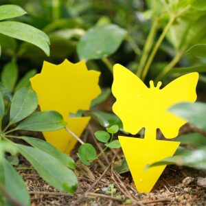 Garsum Sticky Houseplant Traps Sticky Trap Yellow Sticky Bug Traps for Indoor/Outdoor Use