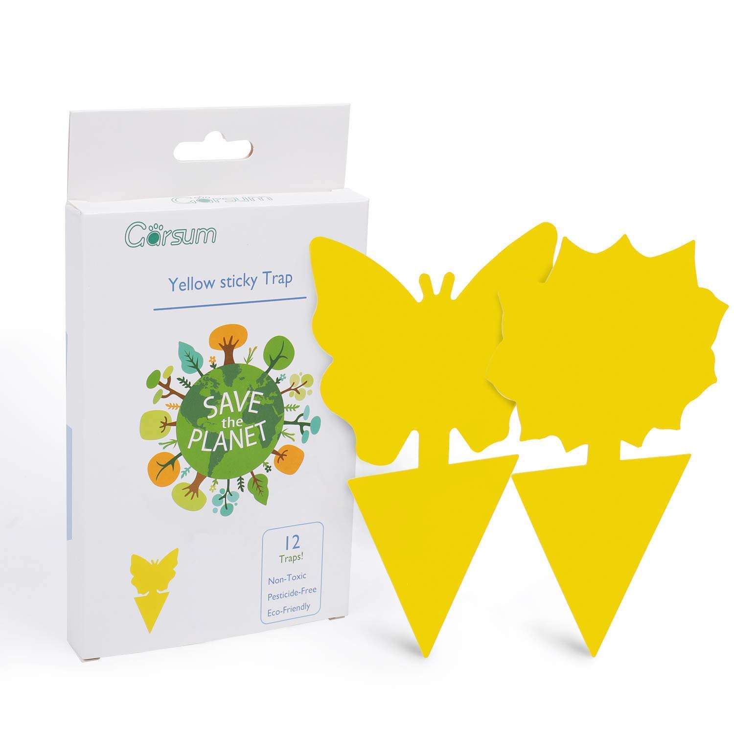 Garsum Sticky Houseplant Traps Sticky Trap Yellow Sticky Bug Traps for Indoor/Outdoor Use