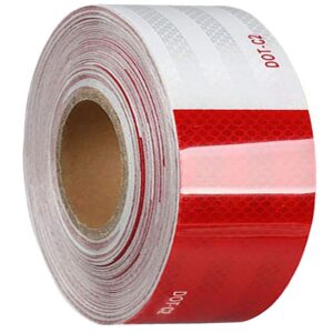 zcintert reflective safety tape 2 inch x 33 feet, dot-c2 red & white conspicuity reflector strip for trailer truck vehicle