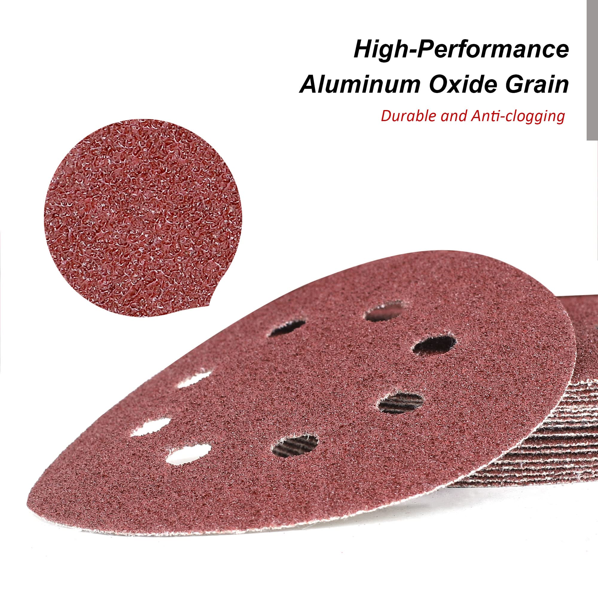 FASTPRO 200-Piece Sanding Discs Set, 5-Inch 8-Hole Hook and Loop Sandpaper, 13 Grades Orbital Sandpaper, Include 40 60 80 100 120 150 180 240 320 400 600 800 1000 Assorted Grits