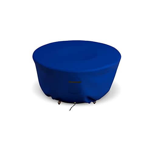 Covers & All Patio Round Fire Pit Cover - Heavy Duty 18 Oz Polyester Full Coverage Outdoor Fire Bowl Waterproof Cover with Air pocket and Drawstring. (30"(Dia) x 12"(H), Blue)