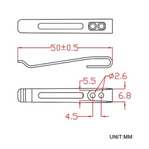 CIVIVI Deep Carry Pocket Clip for EDC Knife with Recessed Screw Hole, NOT Screws Included CA-05A