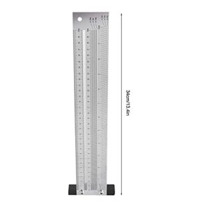 Ultra Precision Marking T-Rule Hole Ruler Stainless Scribing Mark Carpenter Line Gauge Carpenter Measuring Tool(12 inches)